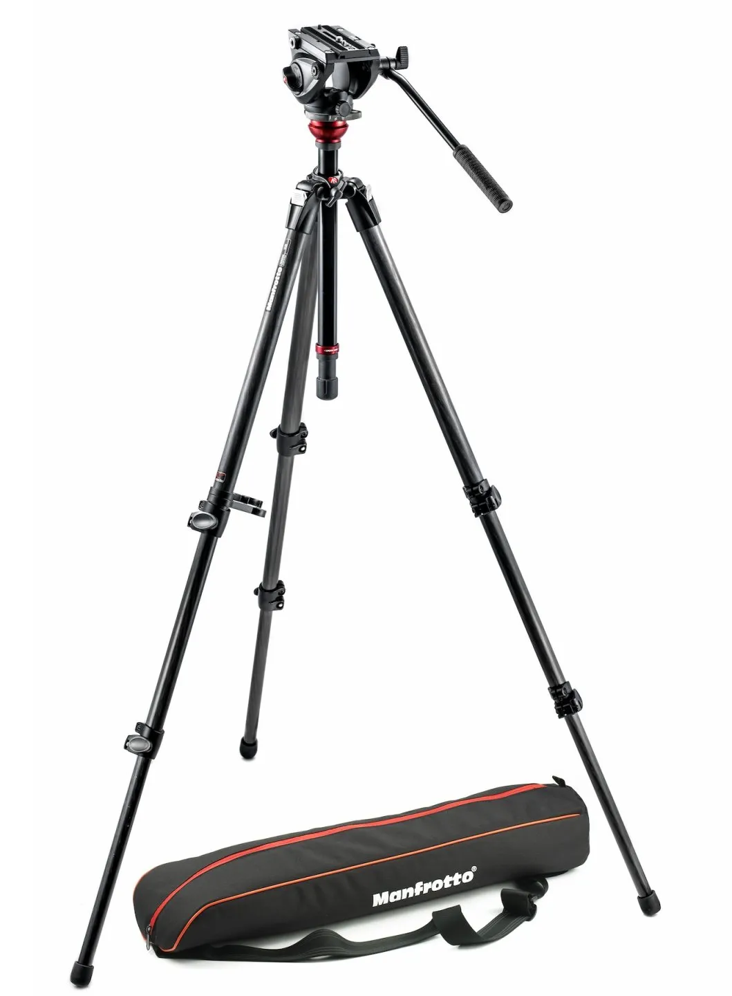 Manfrotto Tripod with fluid video head and Carbon Legs MVH500AH,755CX3 ...