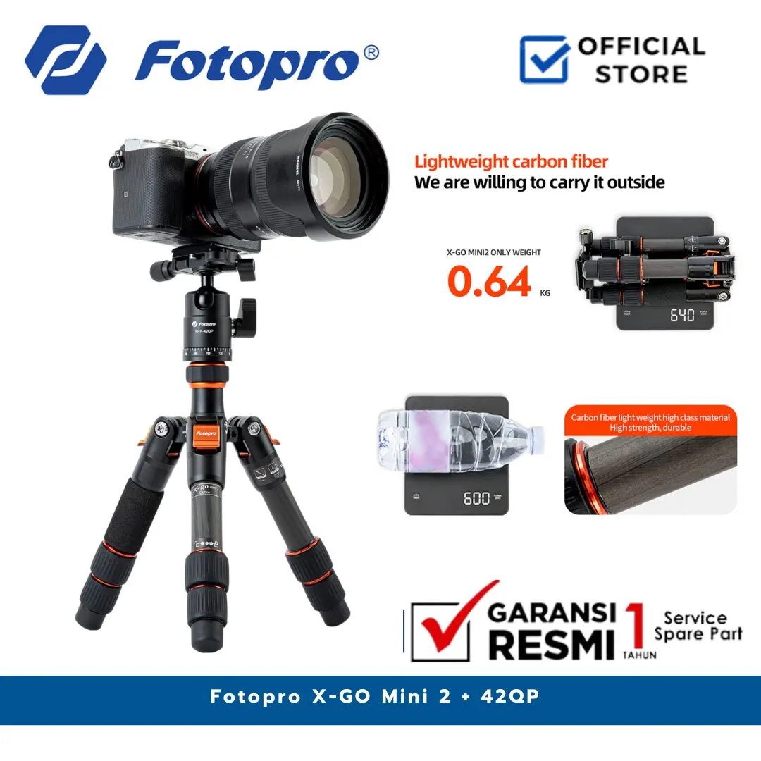 Fotopro x-go mini 2 + 42QP Carbon Fiber Mini Tripod | Tripod dan ...