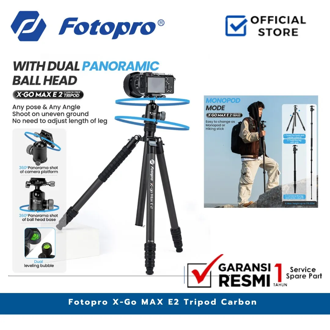 Fotopro X-Go Max E 2 + 62Q Tripod Carbon Fotopro XGO Max E2 | Tripod dan Monopod | Tas Kamera ...