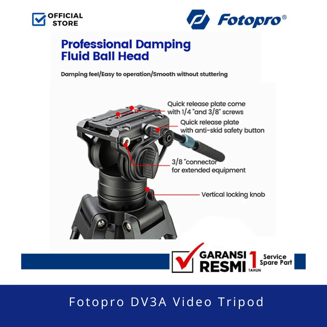Fotopro DV3A Tripod Video Kamera DV-3A | Tripod dan Monopod | Tas ...