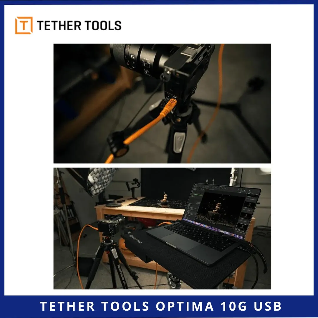 Tether Tools Optima 10G USB C to USB C Straight to Straight Orange 4,6m ...