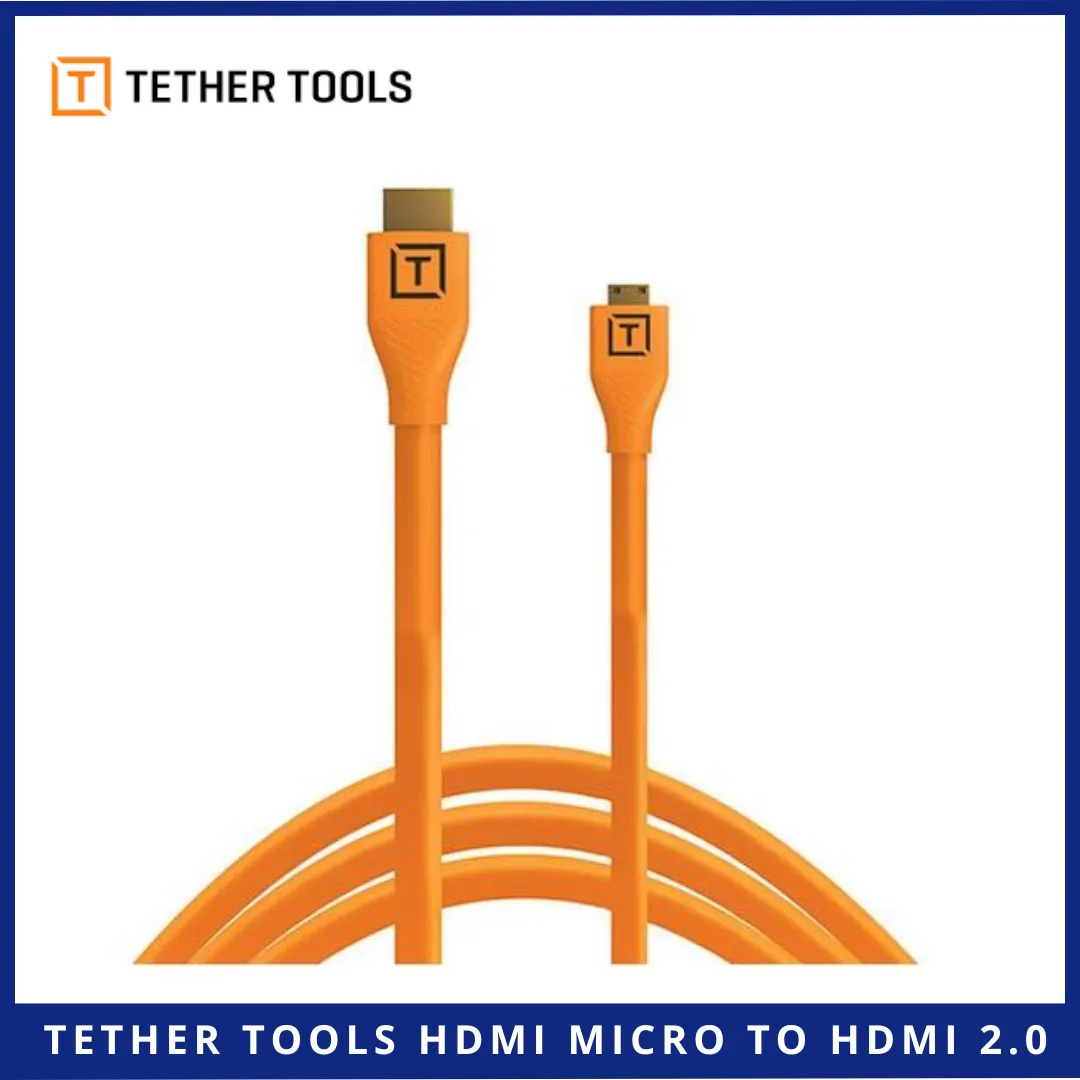 Tether Tools HDMI Micro to HDMI 2.0 Orange 4.6m - Kabel TetherPro H2D15-ORG | Tether Cables and ...